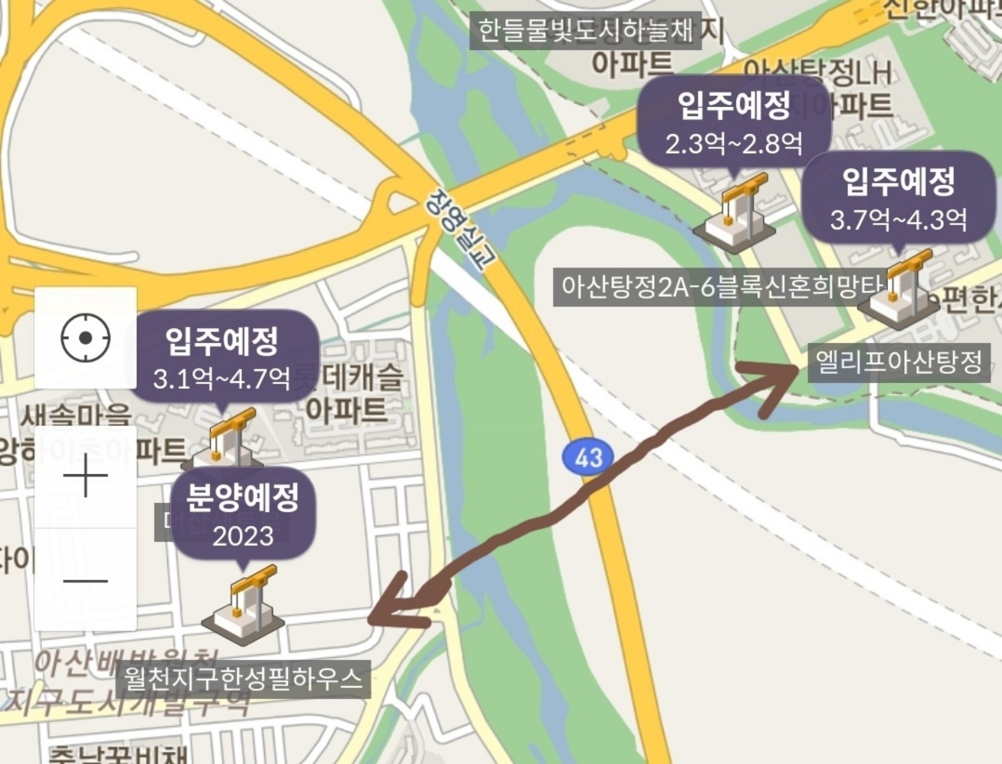 천안아산 세교리 엘리프아산탕정의 실거래가 시세 매물 주변정보 아파트는 호갱노노