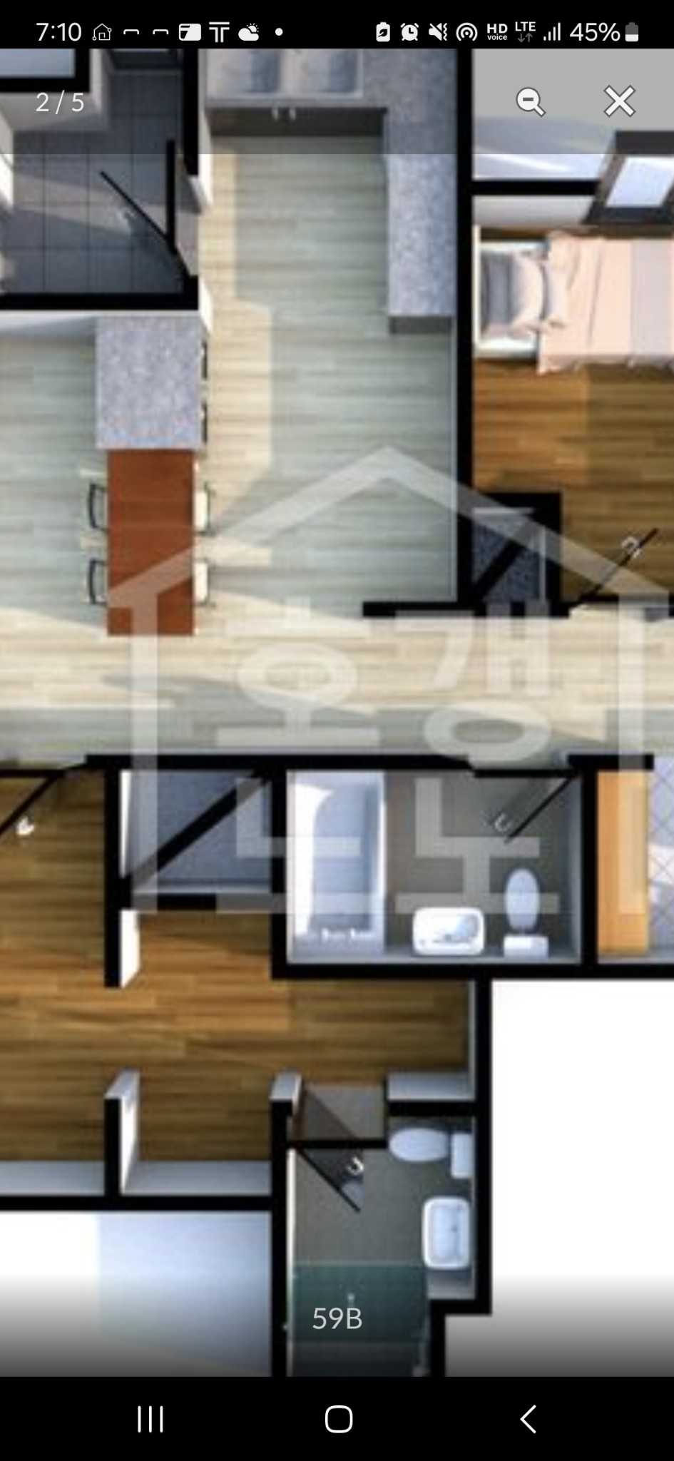 청담르엘의 이야기 | 사진처럼 59B에 슬러시 간 곳은 활용불가능 공간인가요? 기둥이거나, 59A는