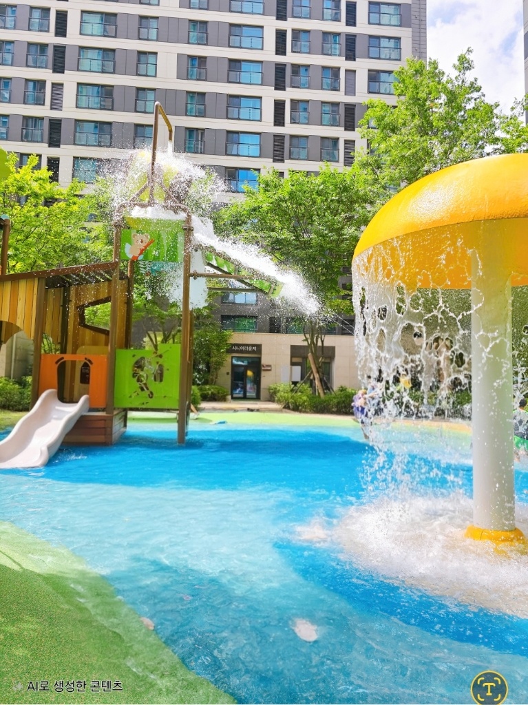 e편한세상금빛그랑메종의 이야기 | 곧 오픈할 물놀이터입니다 물놀이터는 단지마다 다 있습니다 4단지