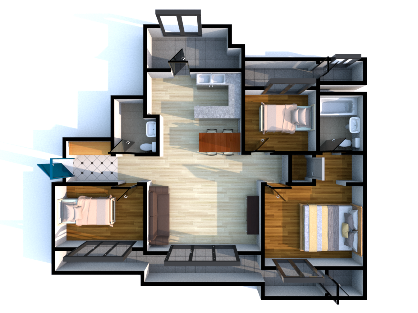 DMC센트럴아이파크의 이야기 | 84E타입 방들이 쪼르륵 붙어있던데 왜 이런 구조일까요? 실거주시