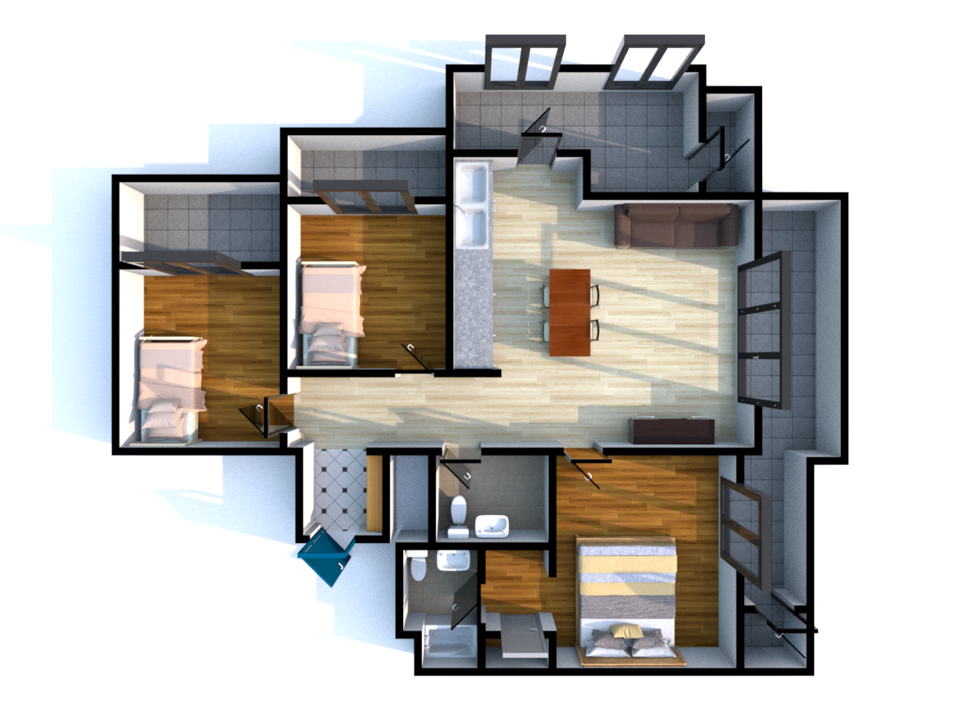 DMC센트럴아이파크의 이야기 | 84E타입 방들이 쪼르륵 붙어있던데 왜 이런 구조일까요? 실거주시