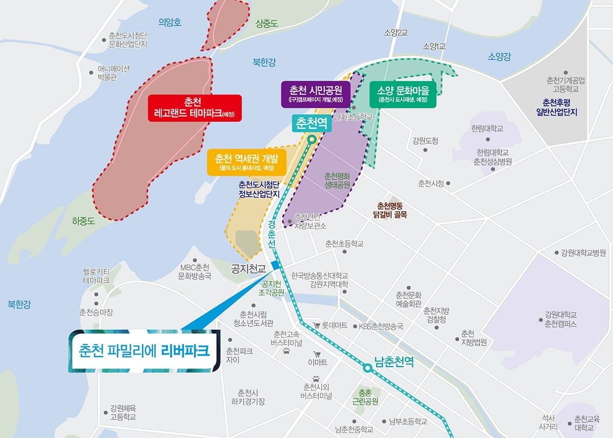 근화동 춘천파밀리에리버파크의 실거래가 시세 매물 주변정보 아파트는 호갱노노